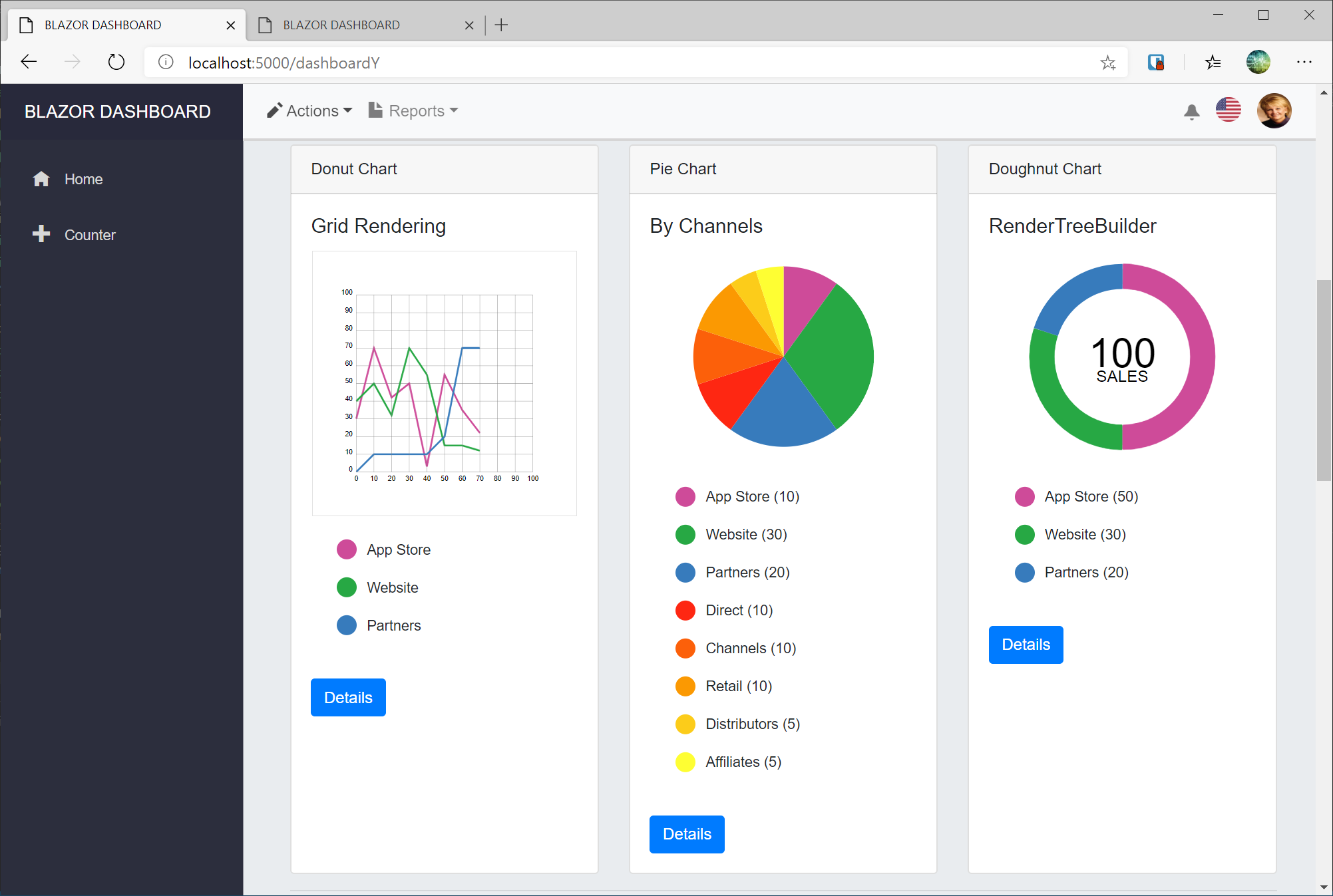 Admin Template Blazor Printable Templates